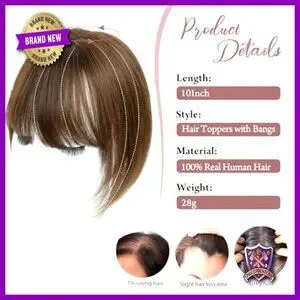 Accessories | Human Hair Topper With Bangs Swiss Base Hairpiece For ...